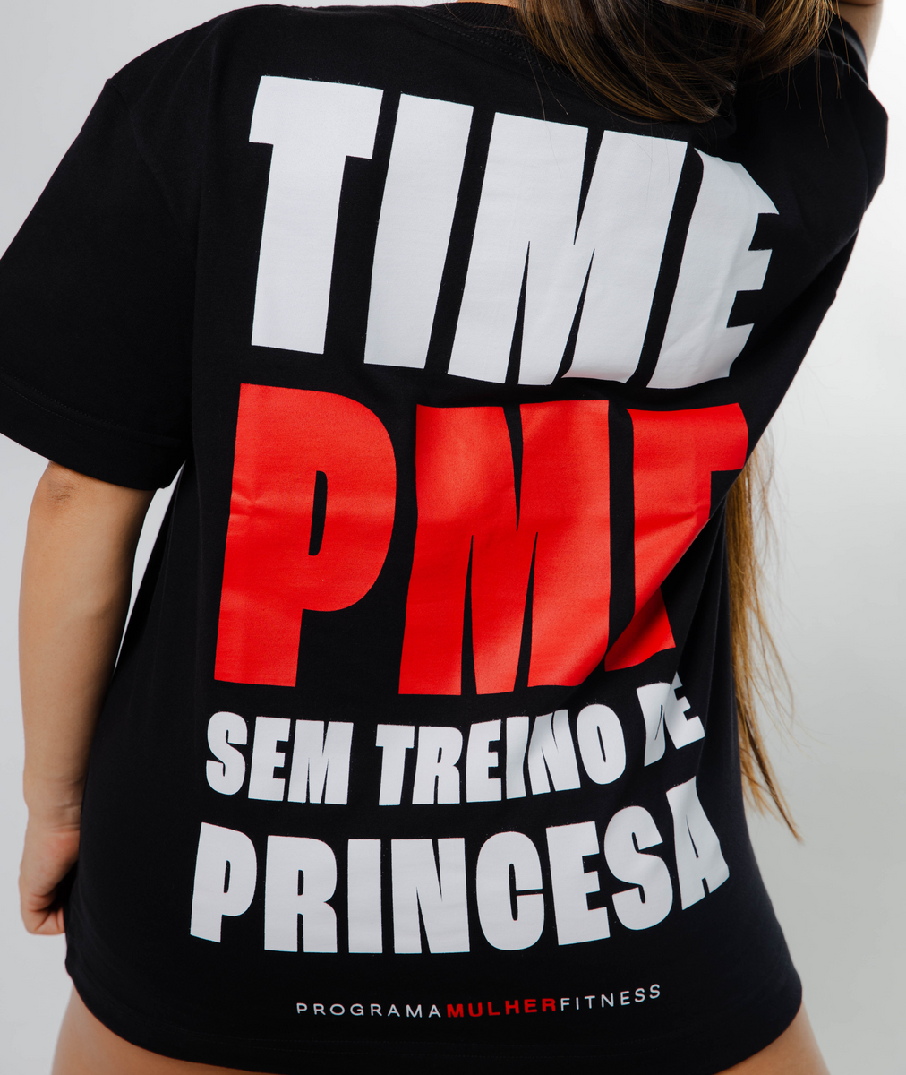 Camisa Oversized preta - "Sem treino de princesa" – Amber Fit
